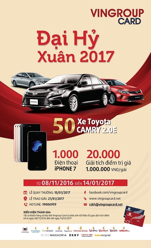 "Đại hỷ Xuân 2017" - Chương trình siêu khuyến mãi của Vingroup Card