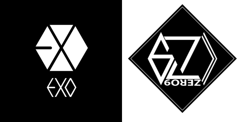 Logo nhóm Zero 9 giống logo của EXO đến tám phần mười