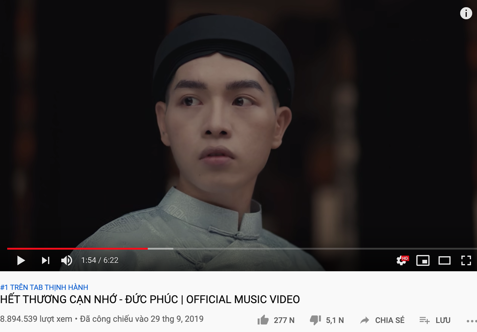 "Sức mạnh sao đỏ" của Hậu Hoàng đạt 36 triệu view Youtube sau hơn 1 ...