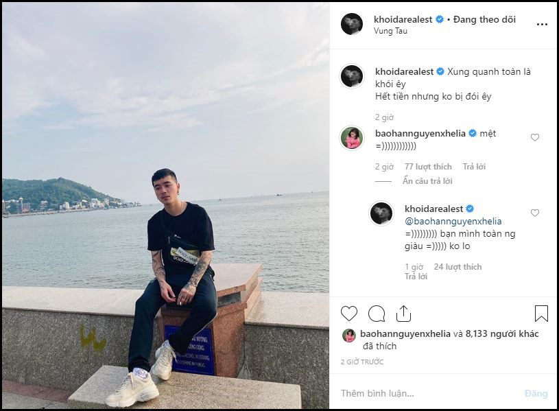 Rapper Khói và Bảo Hân vẫn tương tác nhiệt tình trên Instagram sau khi ...