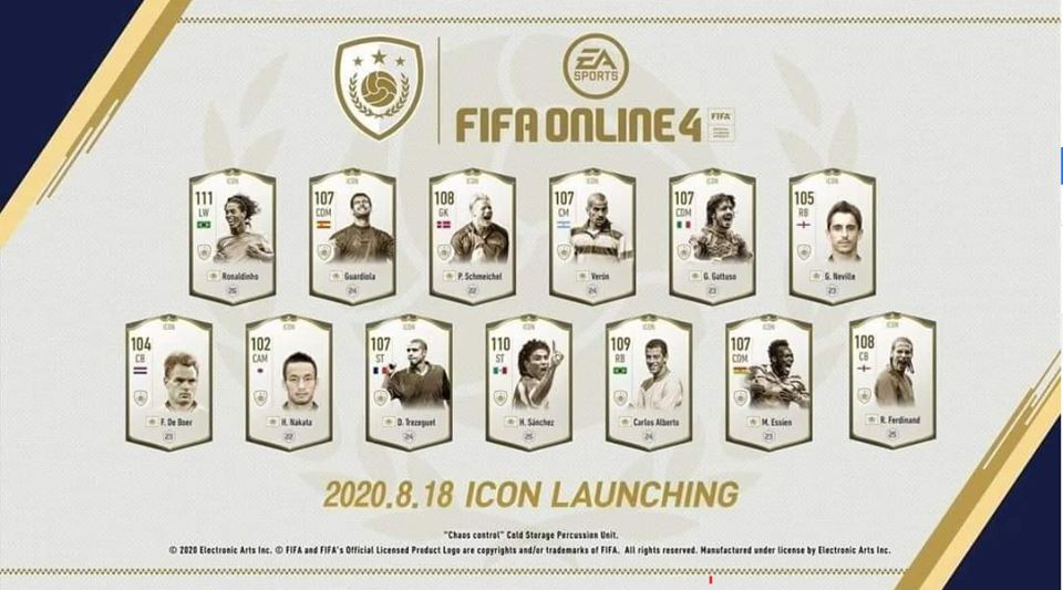 FIFA Online 4: Dàn ICONS mới Ronaldinho, Rio Ferdinand sắp sửa "về làng"