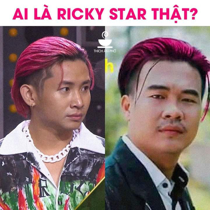 Wowy ngỡ ngàng tag hẳn Ricky Star vào bức ảnh chế mái tóc hồng huyền thoại