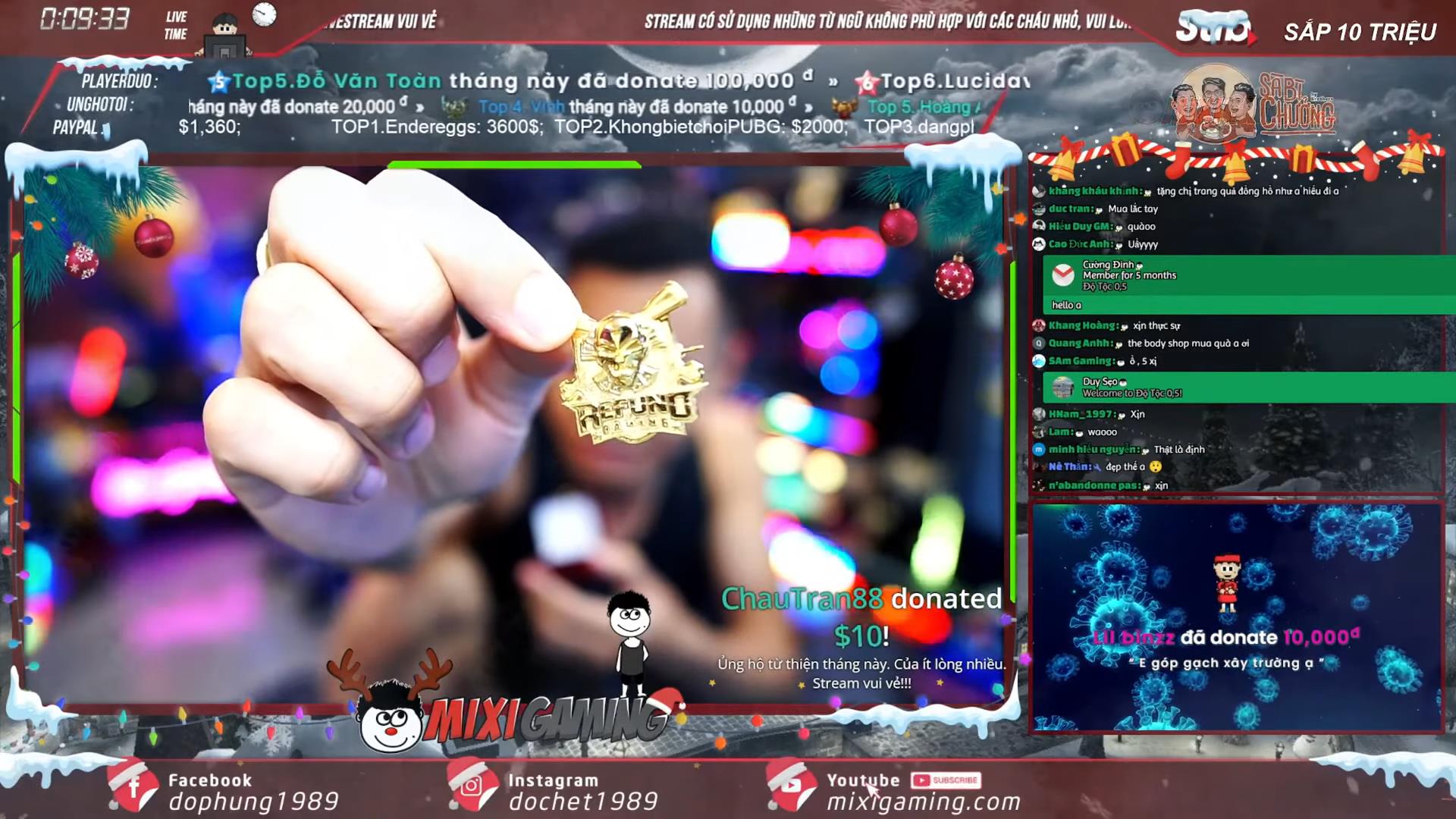 Đỉnh như Độ Mixi, đặt riêng logo anh em Refund Gaming bằng… 3 chỉ vàng