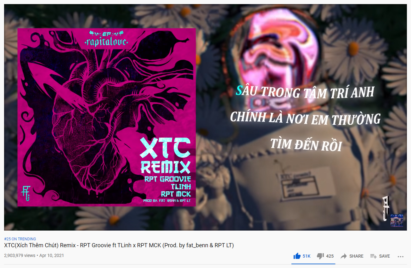 MCK và Tlinh lẳng lặng tung bản rap love, thành tích top trending vượt ...