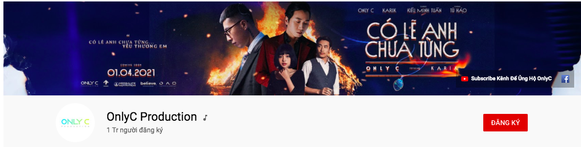 Only C giành nút vàng YouTube ngay sau MV kết hợp cùng Karik