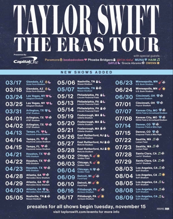 Taylor Swift cháy vé với The Eras Tour
