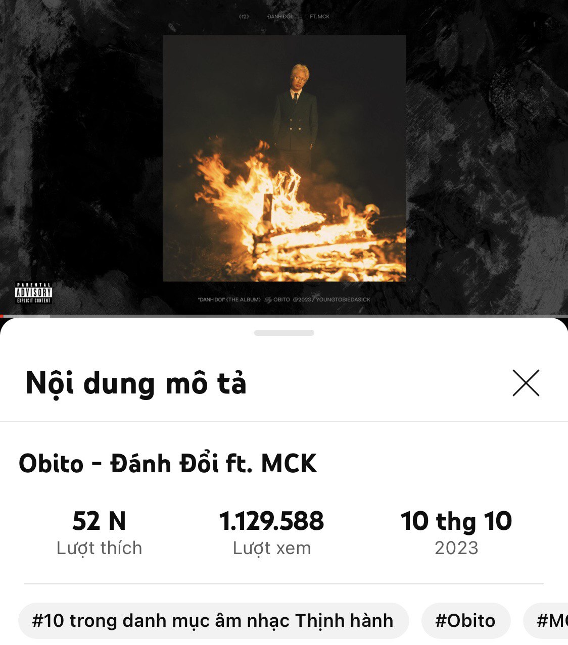 Tung album 20 bài không có MV, Obito được khán giả lẫn giới rapper khen ...