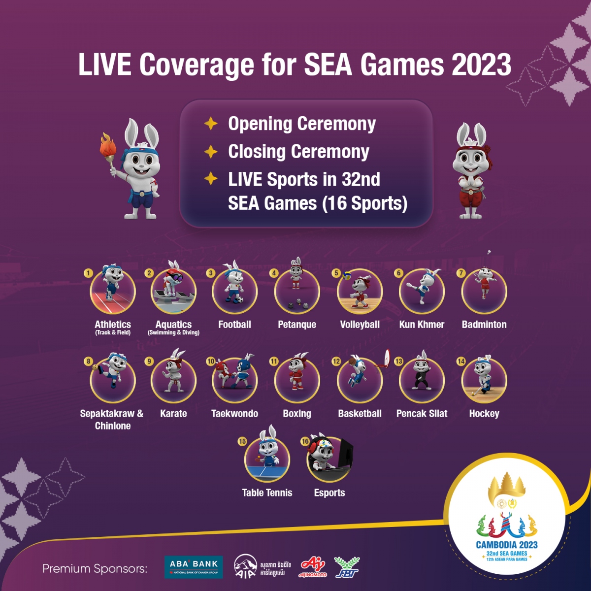 Nhiều môn thể thao ở SEA Games 32 không được truyền hình trực tiếp