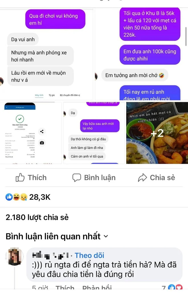 Gửi "bill" chia đôi trong buổi hẹn đầu, thanh niên thấy khó hiểu khi bị ...