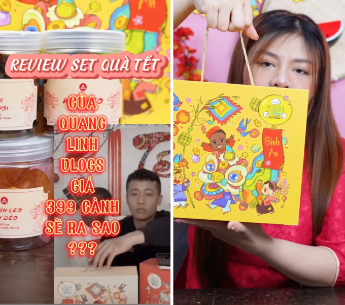 Review set quà Tết 399k của Quang Linh Vlogs: Các món có đặc trưng riêng, được TikToker dành lời ...