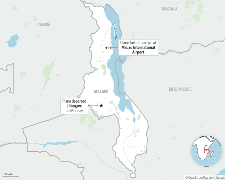Khẩn trương tìm kiếm máy bay chở Phó Tổng thống Malawi mất tích bí ẩn