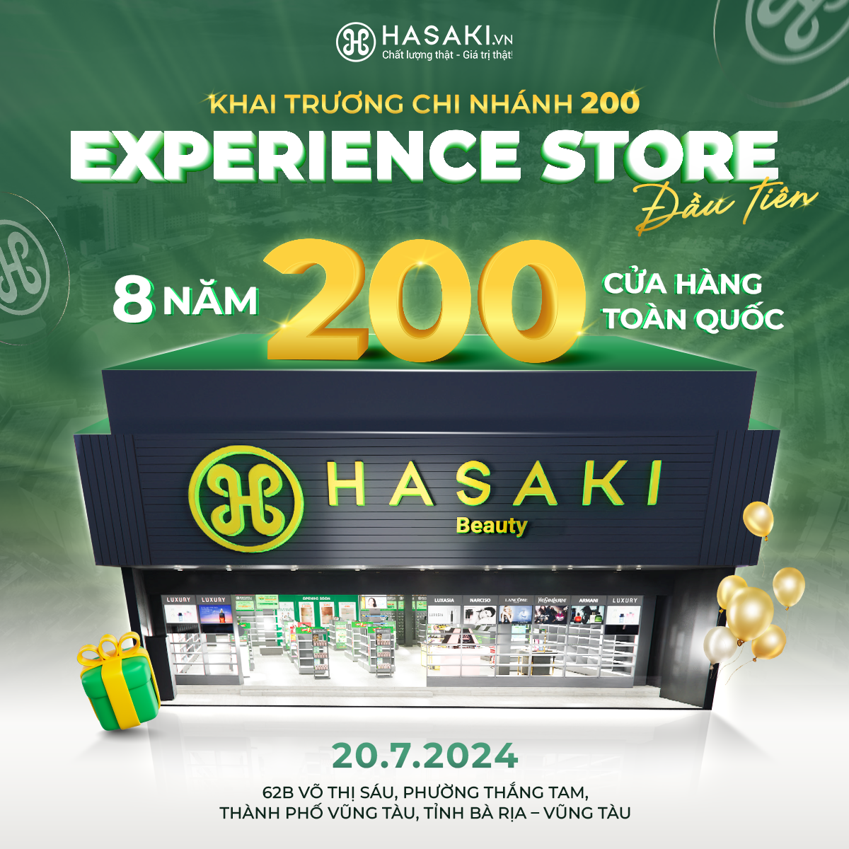 Hasaki chi nhánh 200: Phát triển bền vững từ sự tin yêu của khách hàng