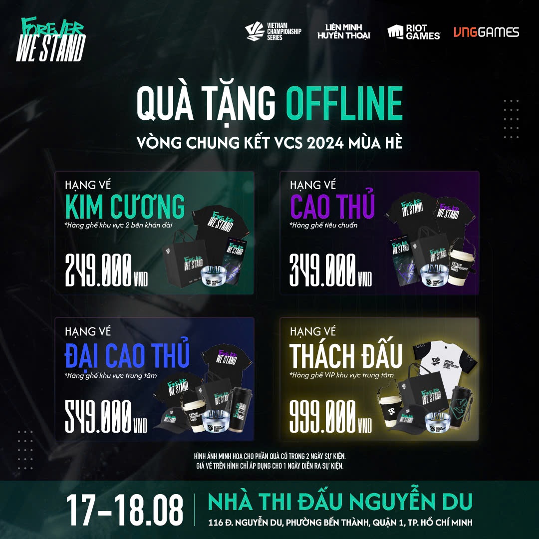 Chung kết VCS 2024 Mùa Hè trở lại sân khấu, giá vé cao nhất là 1 triệu đồng