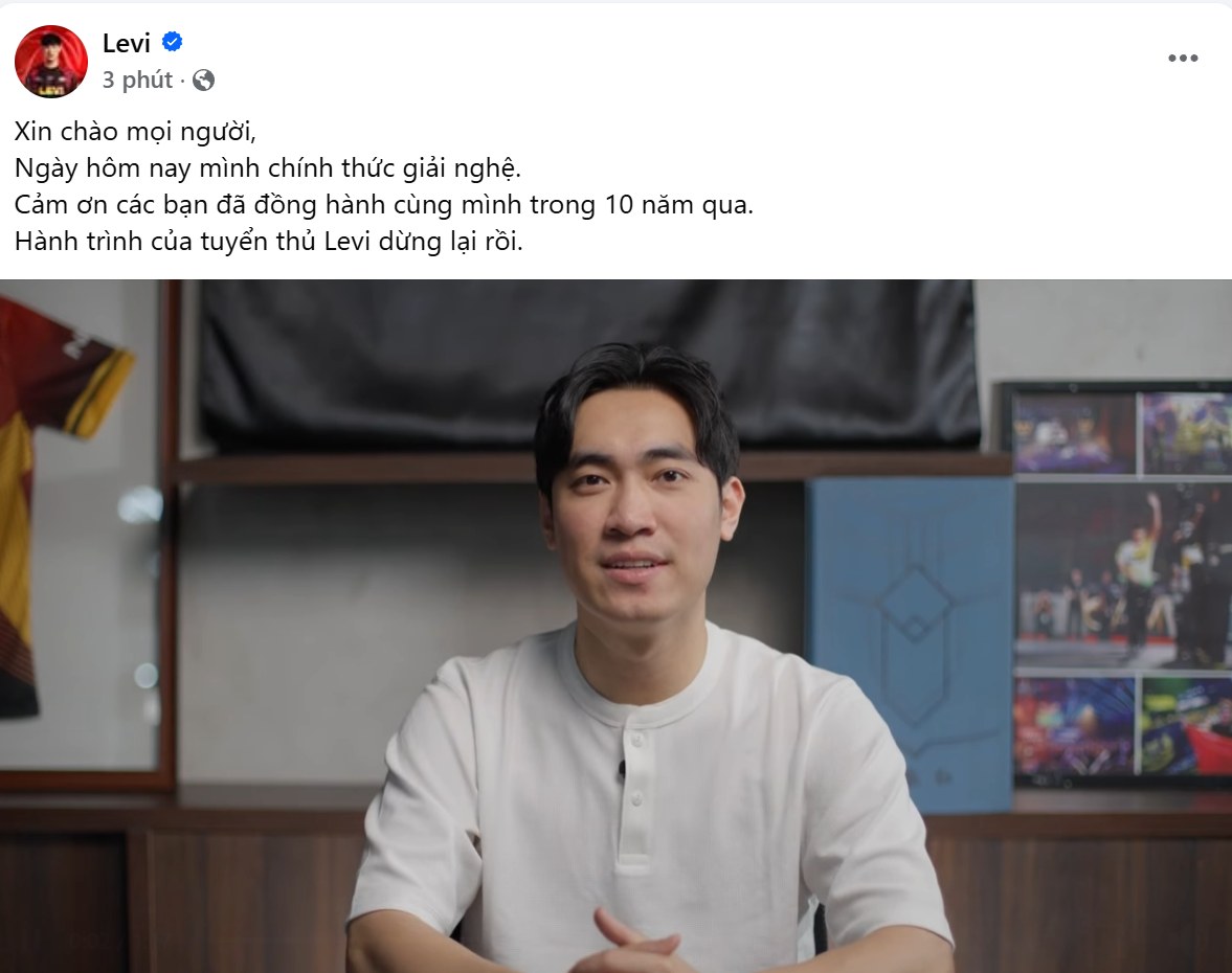Levi chính thức thông báo giải nghệ