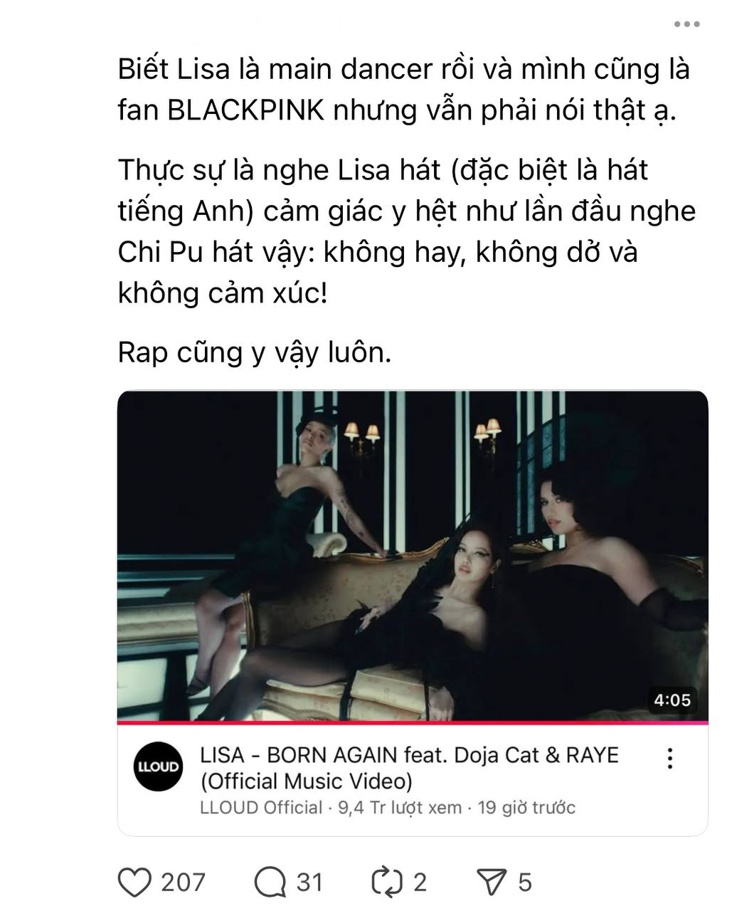 Lisa bị chê, 1 quyết định làm lộ lỗ hổng