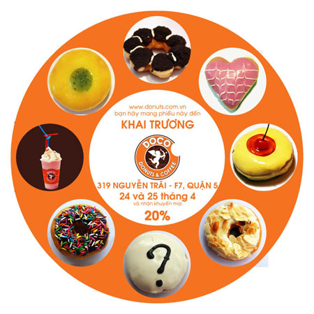 Sài Gòn: Thưởng thức thêm nhiều Donut của DOCO tại TP.HCM bạn nhé!