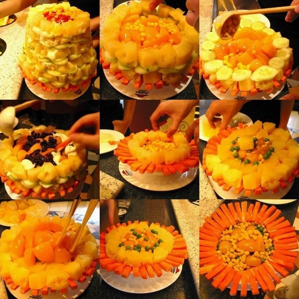 Tháp salad tại Trung Quốc