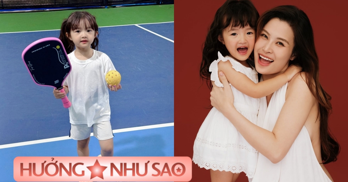 Con gái Đông Nhi mang vợt tiền triệu, ra dáng "vợt thủ" trên sân pickleball