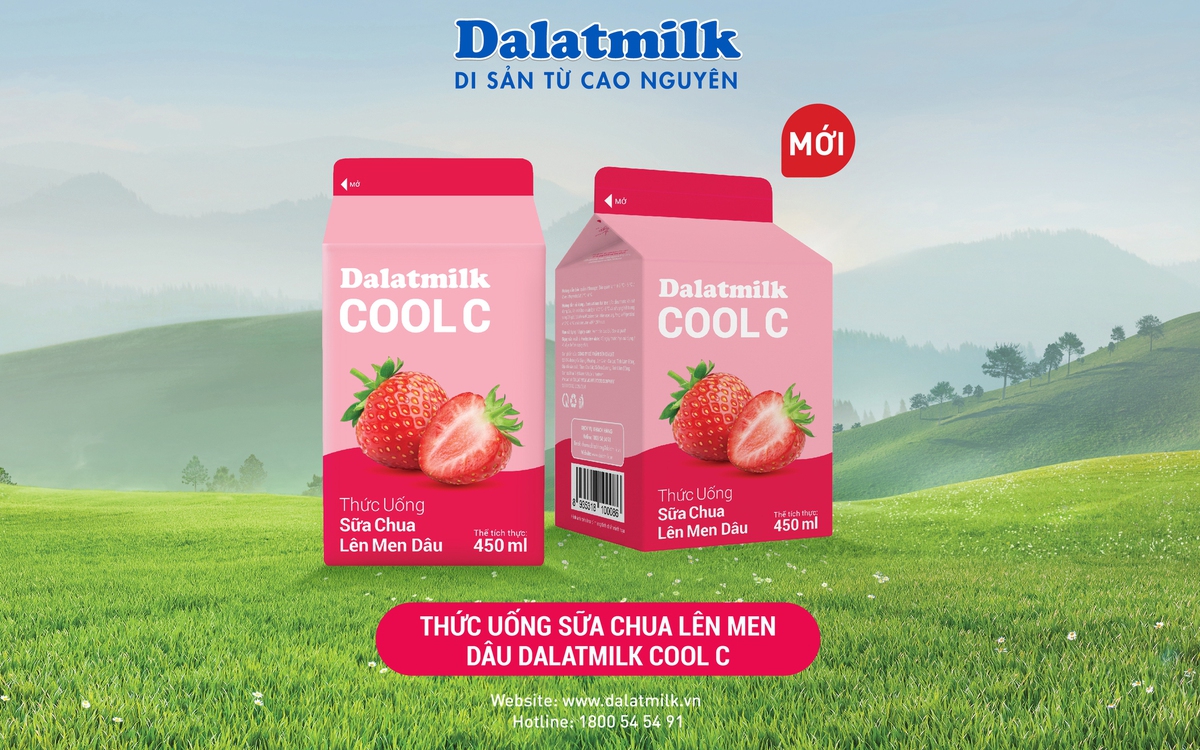 Thức uống sữa chua lên men Dâu Dalatmilk Cool C vừa ra mắt có gì đặc biệt?