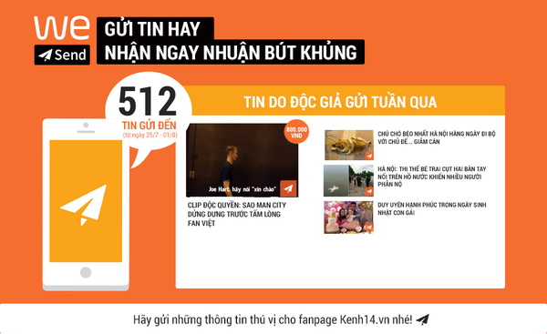 Hơn 500 tin tức nóng sốt đã được cập nhật về hộp thư We Send tuần qua ...