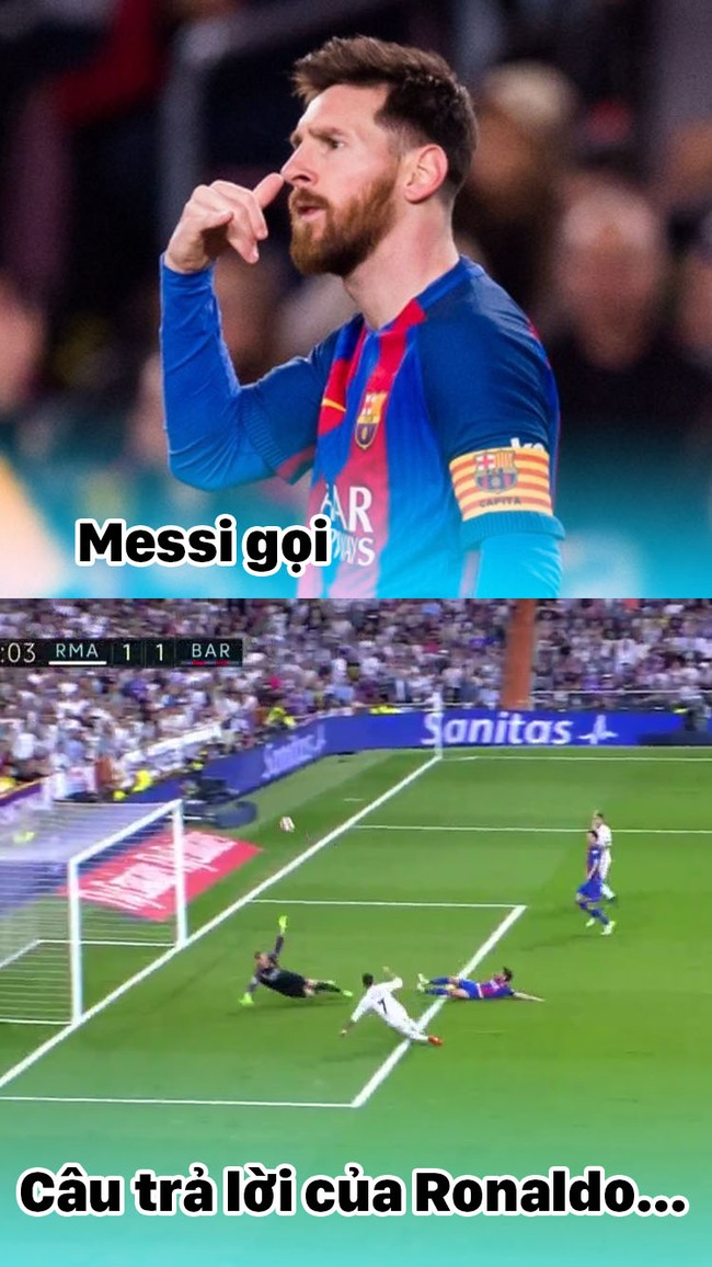 Ảnh chế: Messi biến sào huyệt Bernabeu thành sân phơi quần áo