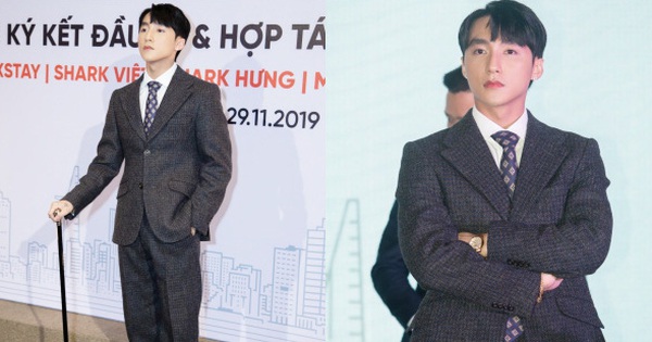 Chủ tịch Nguyễn Thanh Tùng (Aka Sơn Tùng M-TP) chống gậy ba toong đi dự ...