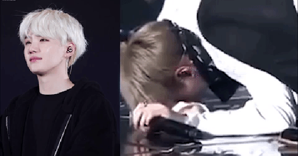 SUGA (BTS) từng quỳ gối, khóc nức nở khi nhìn thấy cha mẹ trong concert