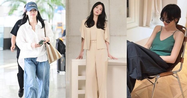 Cao 1m61 như Song Hye Kyo tưởng không "cân" được quần ống rộng, nhưng ...