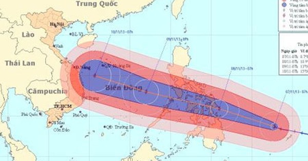 Siêu bão Haiyan mạnh nhất 10 năm qua hướng vào Miền Trung